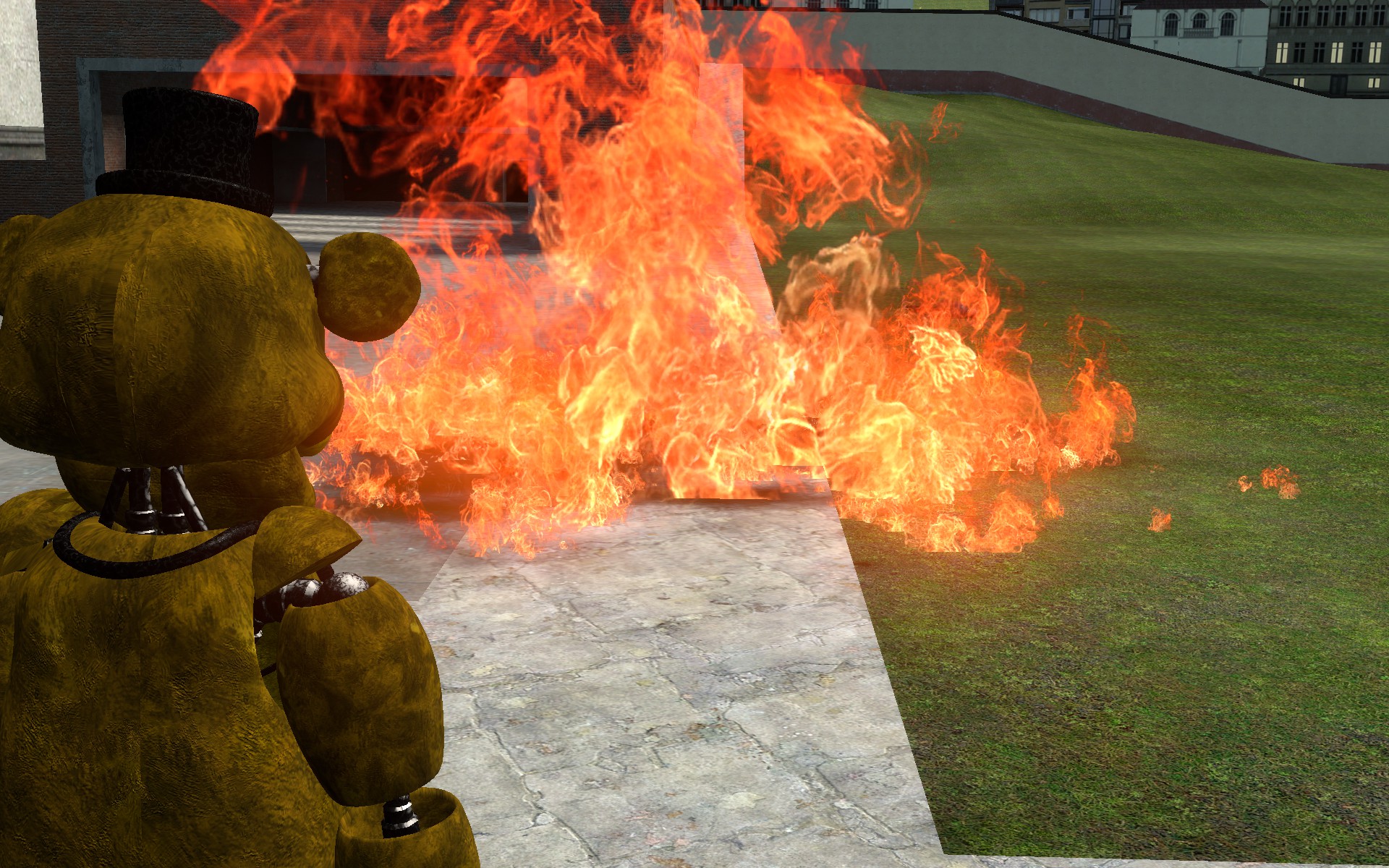 Steam Community :: Screenshot :: Golden Freddy set Springtrap on fire