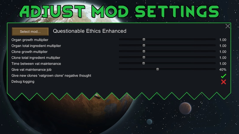 Questionable Ethics Enhanced Mod ⋆ RimWorld Base